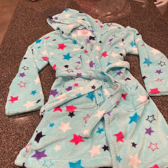 Justice | Pajamas | Justice Star Hooded Fuzzy Robe Blue | Poshmark